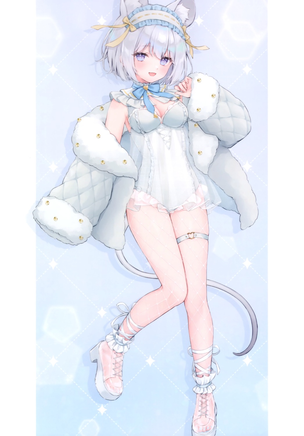 shano hiyori indie virtual youtuber yamane nemu (vtuber) animal ears fishnets garter heels ...